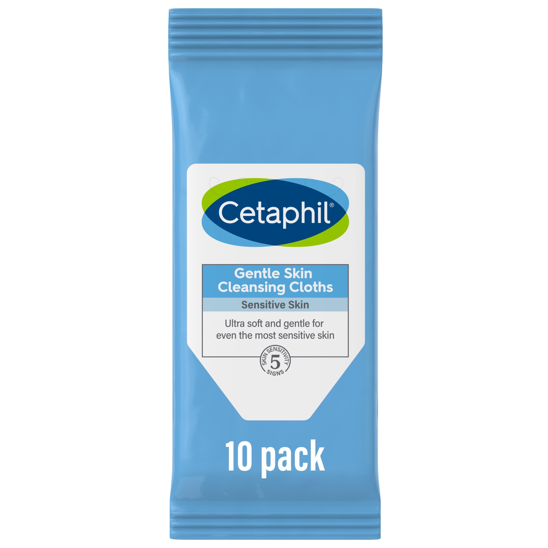 Cetaphil Gentle Skin Cleansing Cloths, 10 ct, Fragrance Free Face and ...