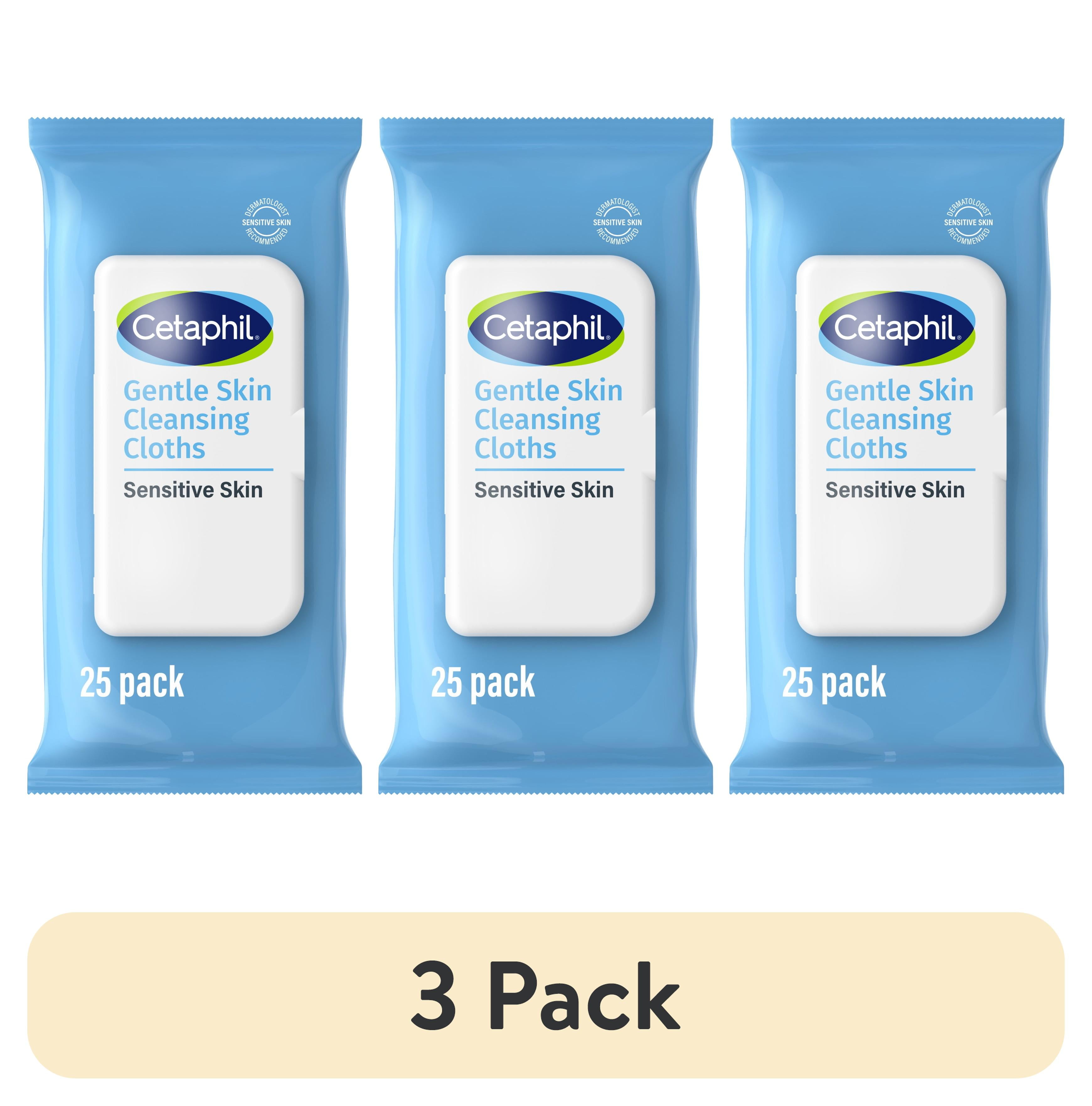 (3 pack) Cetaphil Gentle Skin Cleansing Cloths, 25 ct, Fragrance Free ...