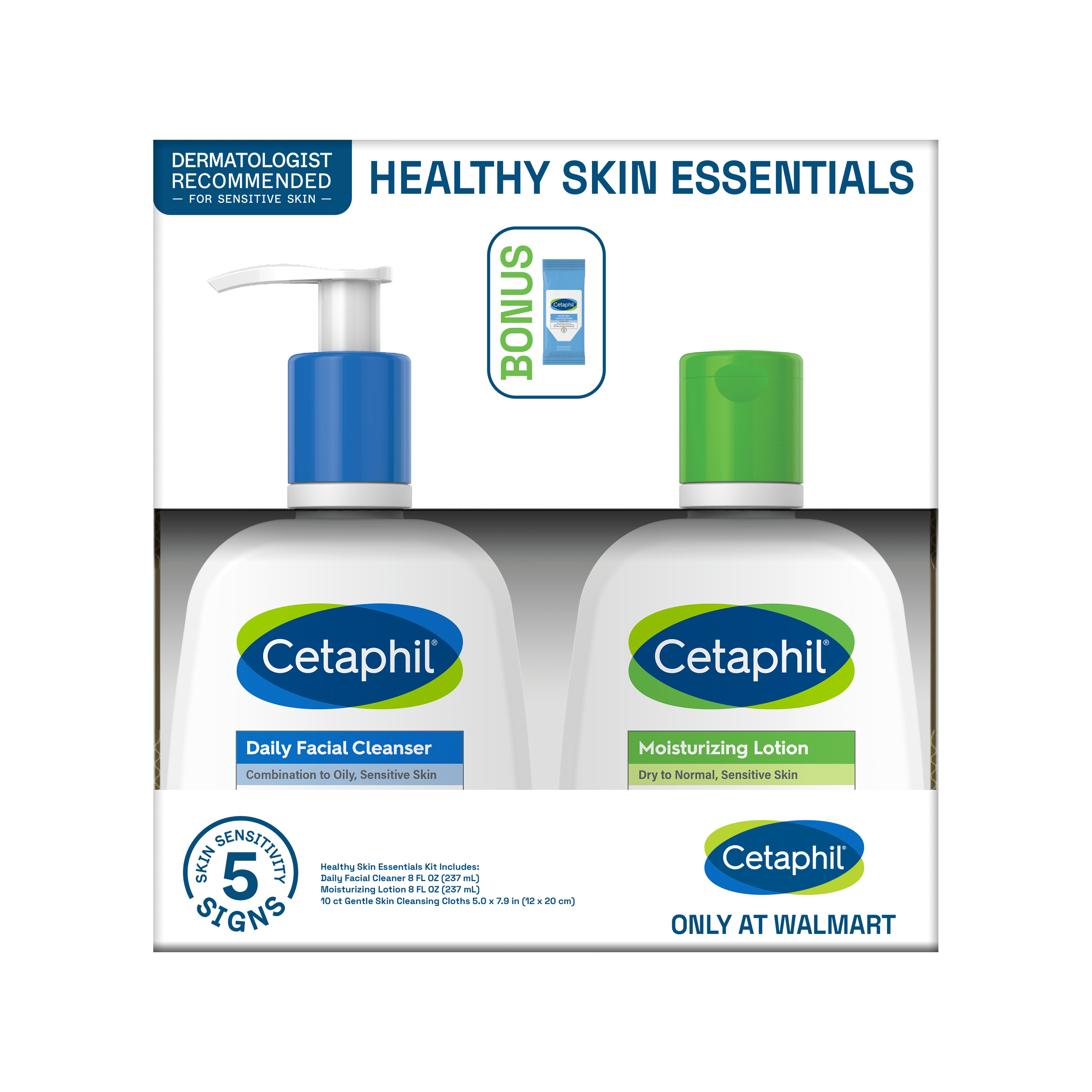 Cetaphil Healthy Skin Essentials Kit, Daily Facial Cleanser ...