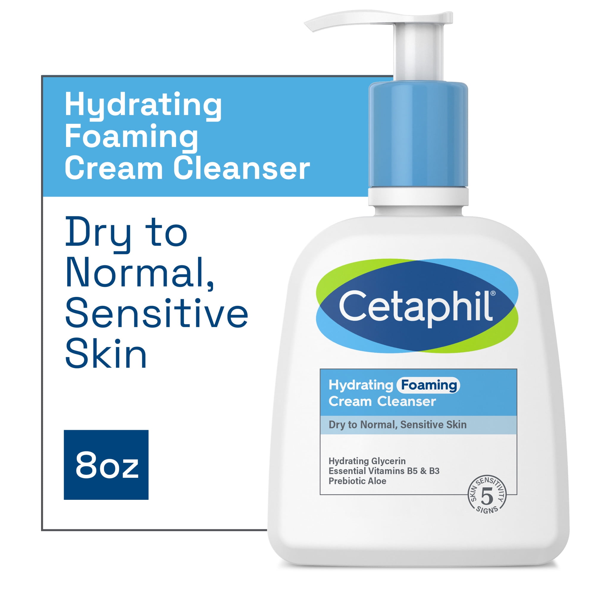 Cetaphil Gentle Daily Facial Cleanser, Hydrating Cream-to-Foam, Oil ...
