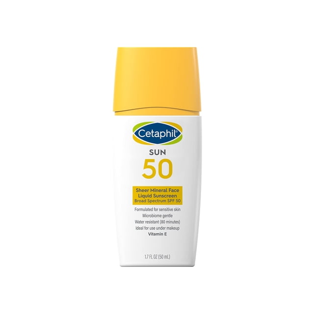 Cetaphil Sheer Mineral Face Sunscreen SPF 50, Zinc Oxide, Broad ...