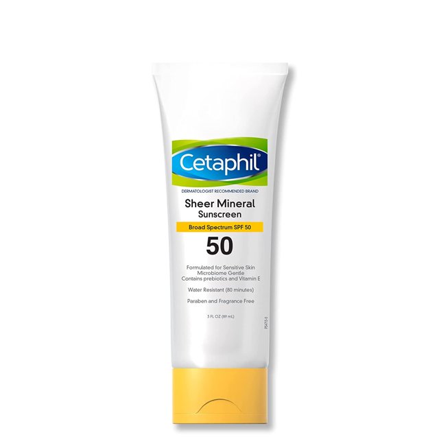 Cetaphil Sheer Mineral Sunscreen Lotion For Face & Body, 3 Fl Oz, 100% ...