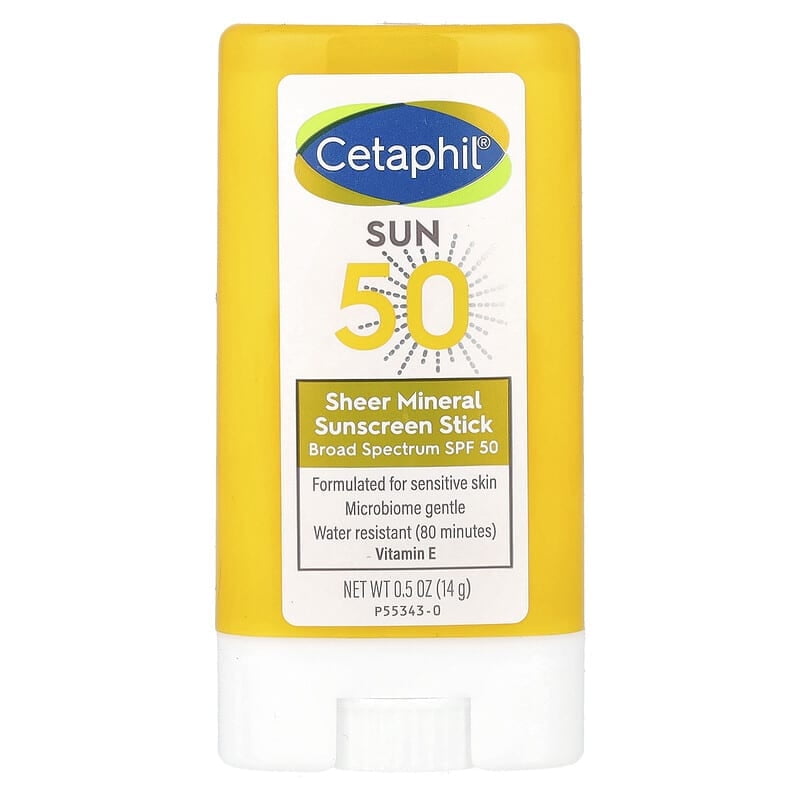 Cetaphil, Sheer Mineral Sunscreen Stick, SPF 50, 0.5 oz (14 g) Pack of ...