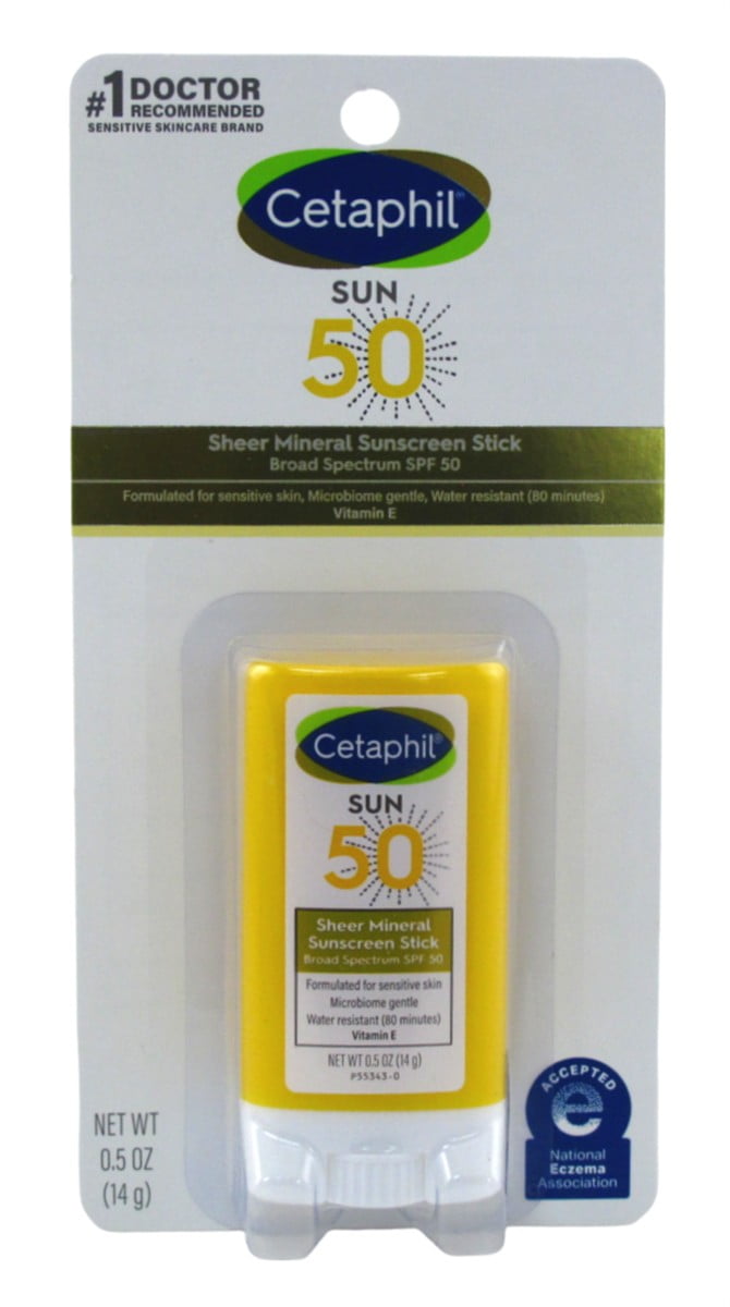 Cetaphil Sun Spf#50 Sheer Mineral Sunscreen Stick 0.5oz (Pack of 2 ...