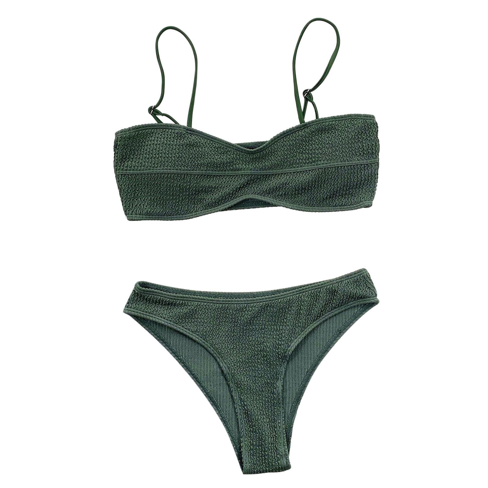 Cethrio Bathing Suit For Women 2 Piece Bikini Swimsuits Sexy Solid Set