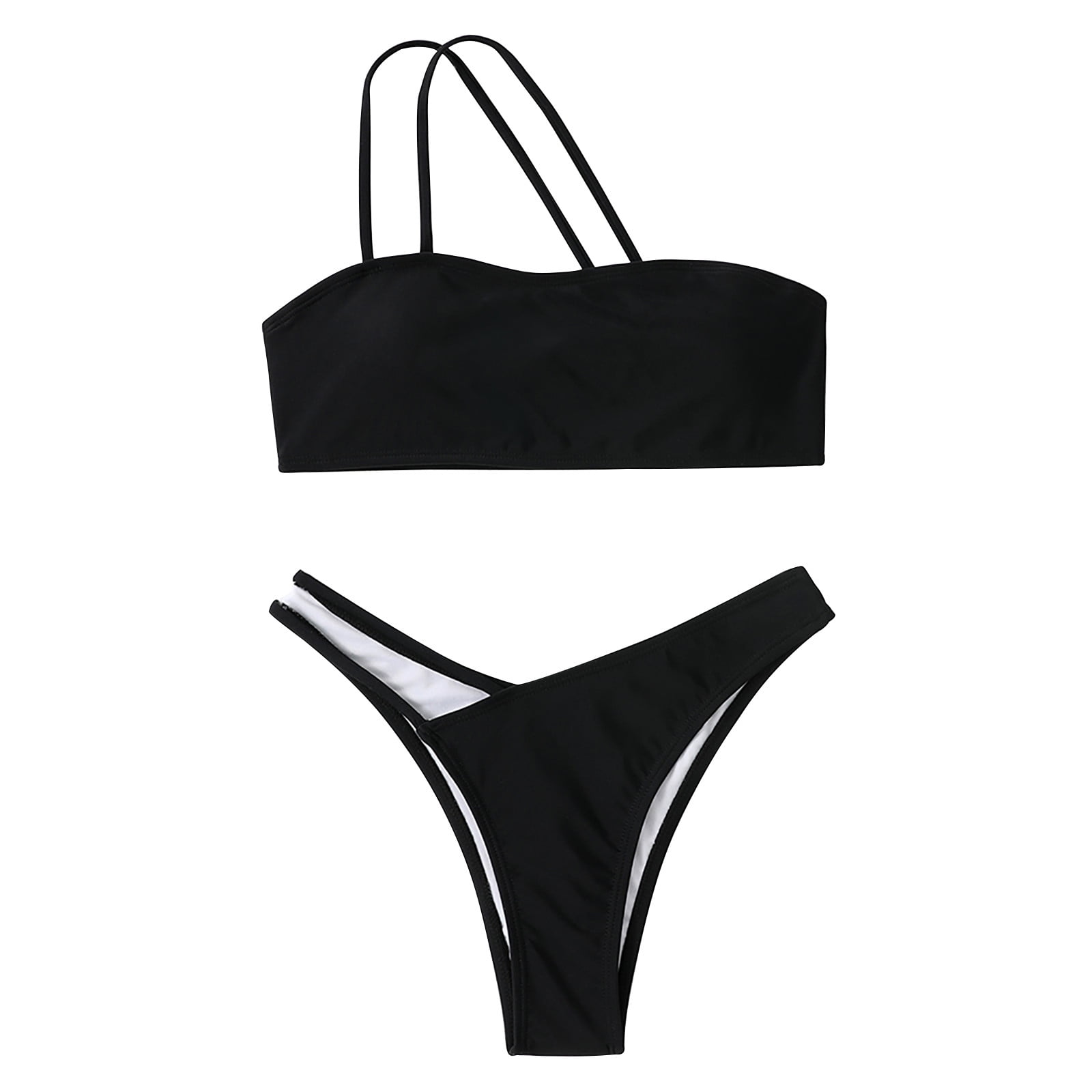 Cethrio Bathing Suit for Women-Swimsuits Solid Sexy Slim One Shoulder ...