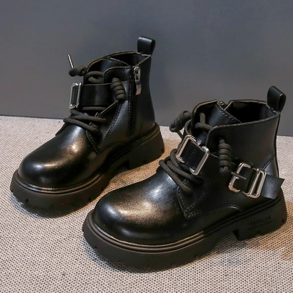 Cethrio Big Girls Lace Up Boots, Waterproof Thermal Fashion Non-slip ...