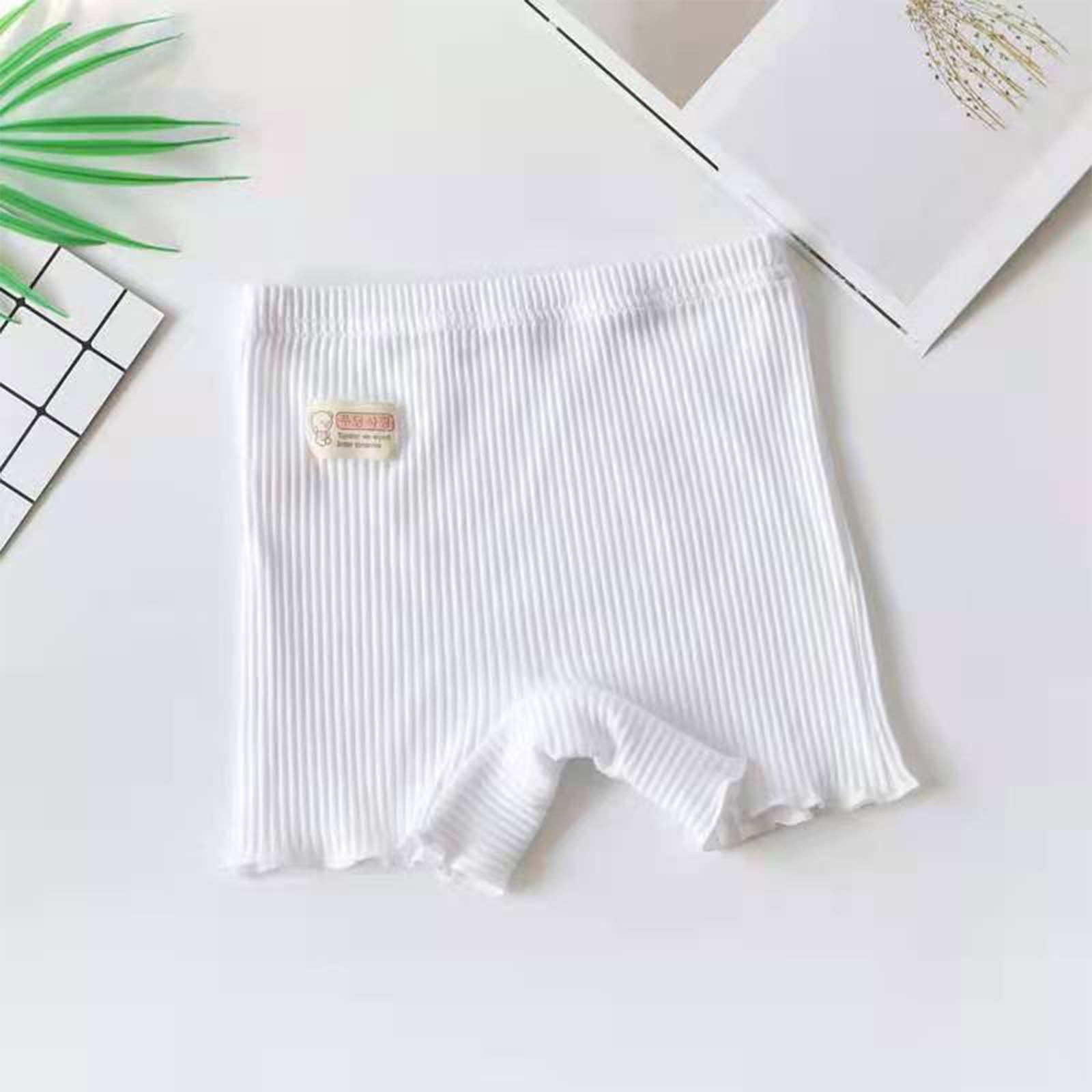 Cethrio Bike Shorts for Kids Girls, Elastic Waist Cotton Stretch Sports Girls Underwear White ...