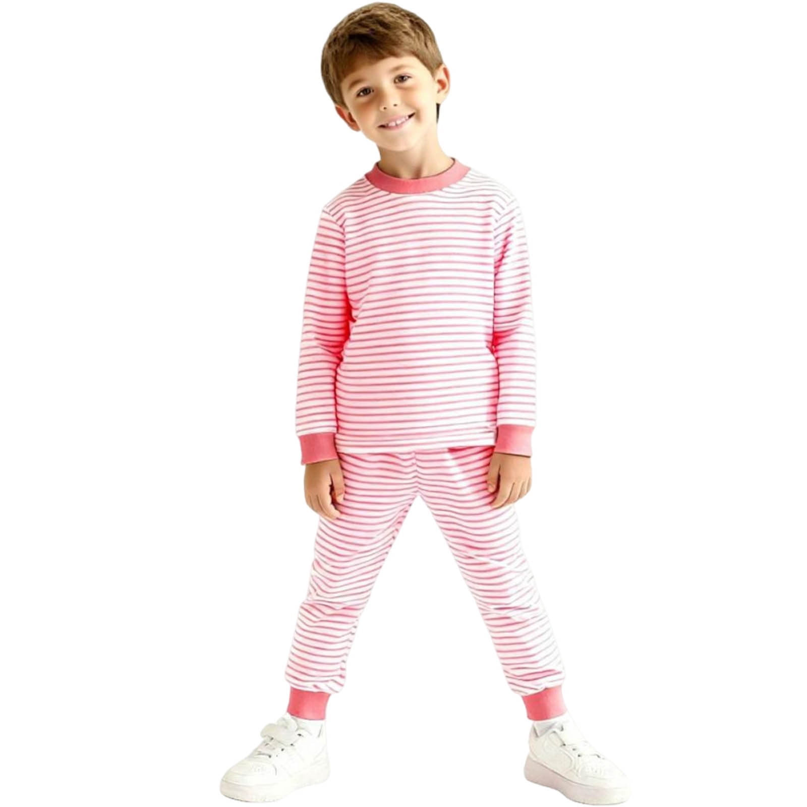 Cethrio Boys Cotton Pajama Sets, Winter Thermal Long Sleeve Stripe Boys ...