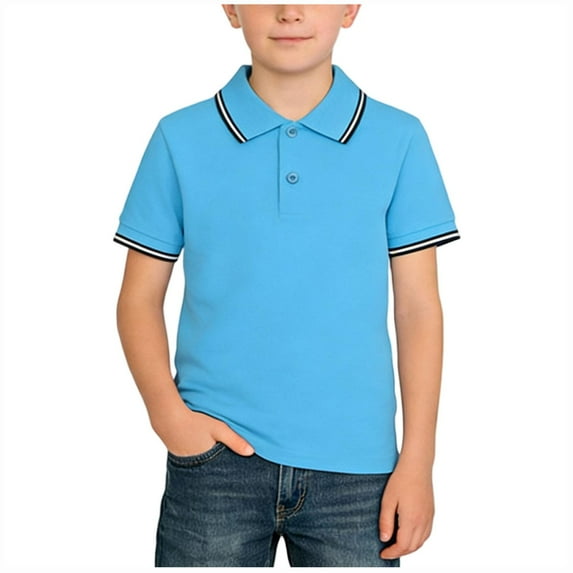 Cethrio Boys Cotton Polo Shirts, Casual School Uniform Collared ...