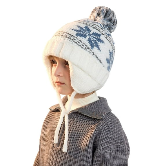 Cethrio Boys Knit Hats with Ear Flaps, Winter Soft Windproof Warm ...