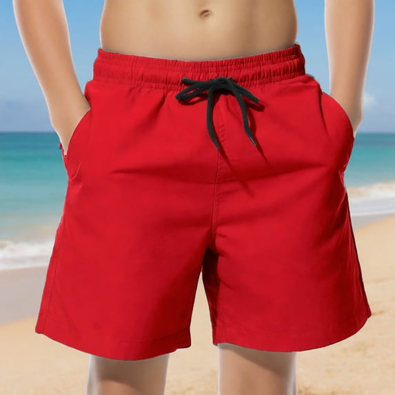 Cethrio Boys Swim Shorts, Elastic Waist Summer Above the Knee Beach ...