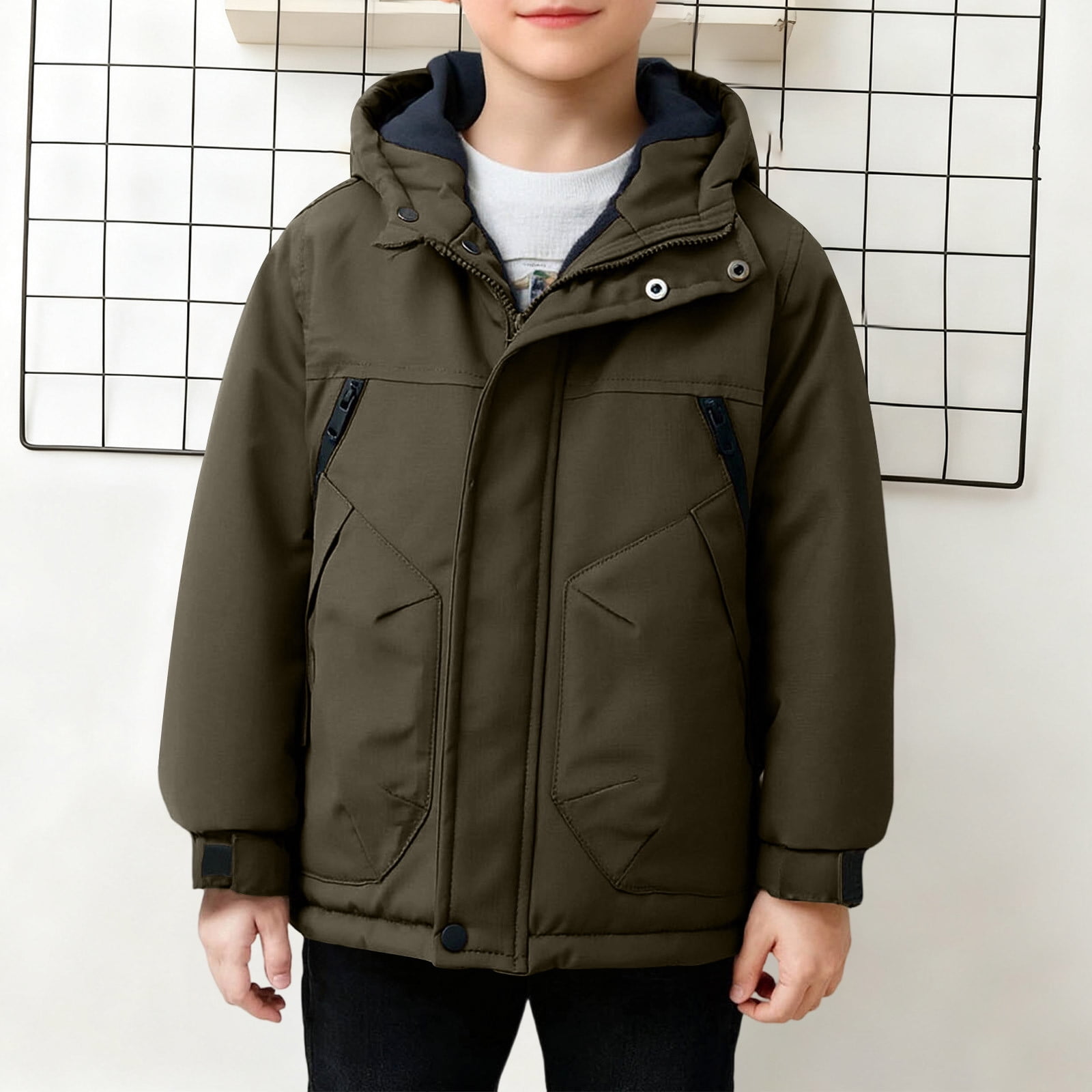 Cethrio Boys Winter Coats, Warm Thickened Windproof Full Zip Winter ...