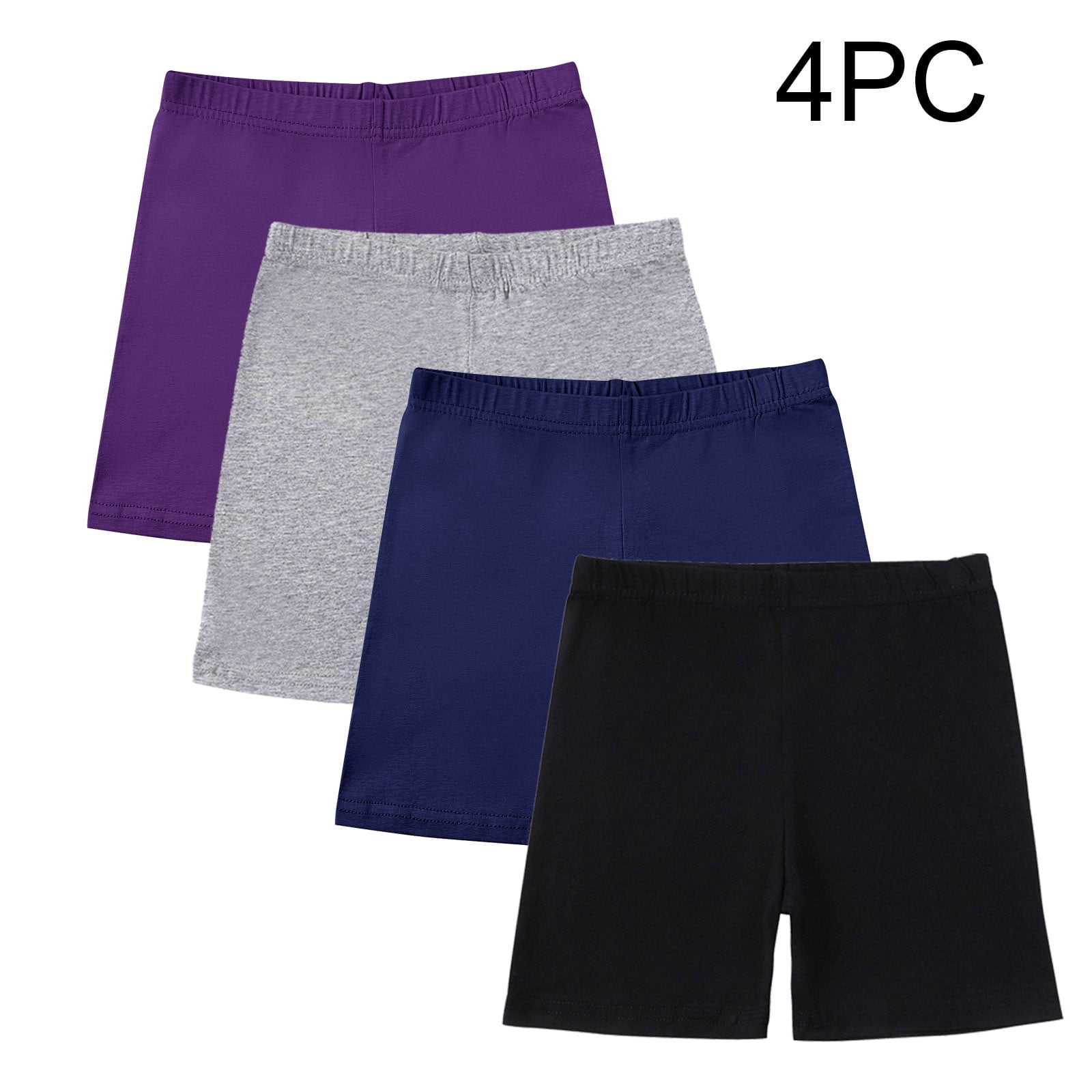 Cethrio Cotton Bike Shorts for Girls, Athletic 4 Pack Stretch Soft ...
