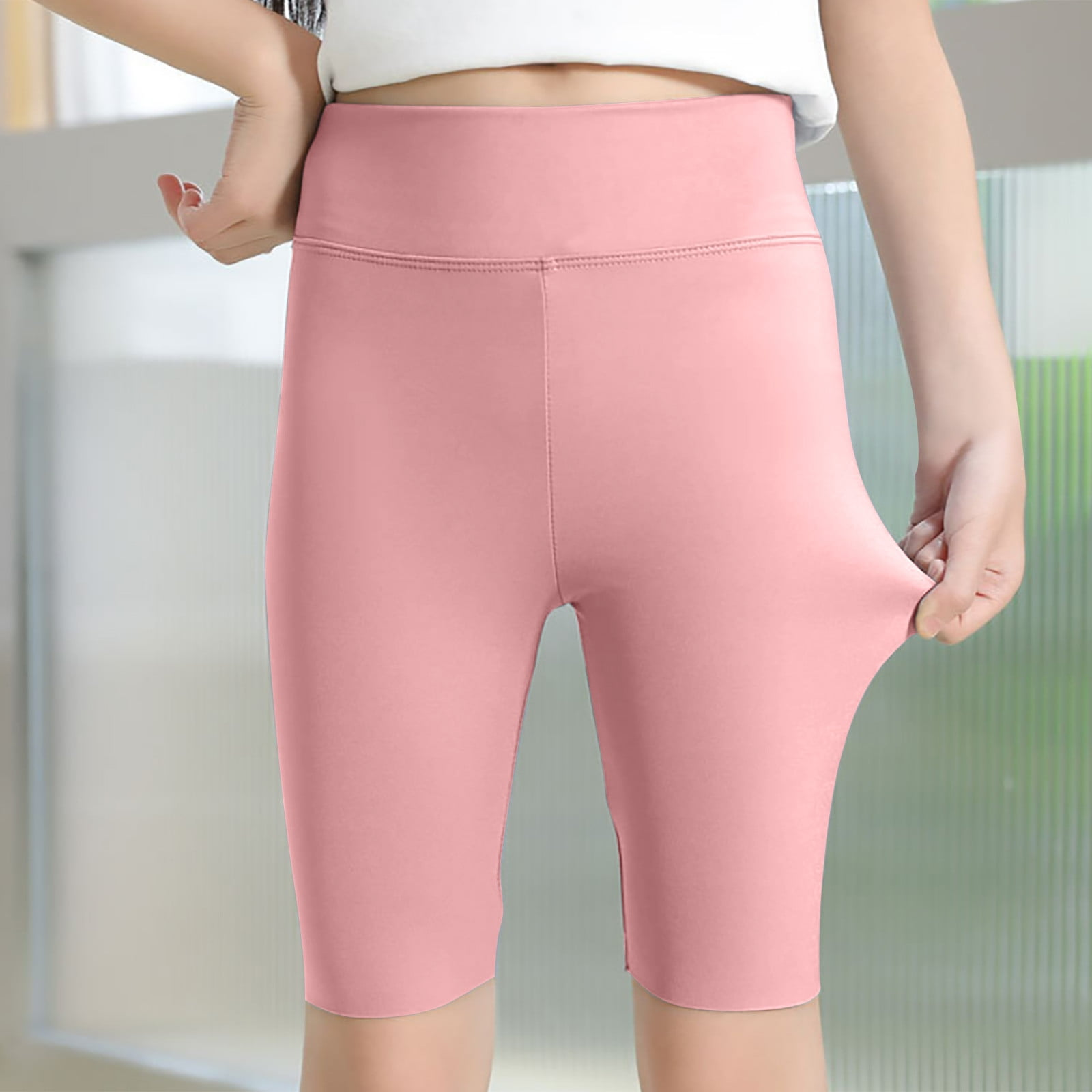 Cethrio Girls Athletic Shorts, Stretch Summer Elastic Waist Bike Shorts ...