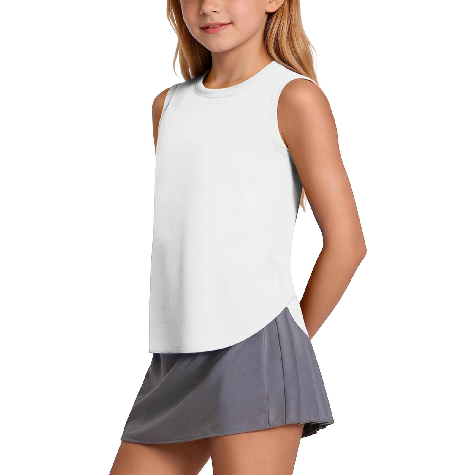Cethrio Girls Athletic Tank Tops, Breathable Sleeveless Crew Neck ...