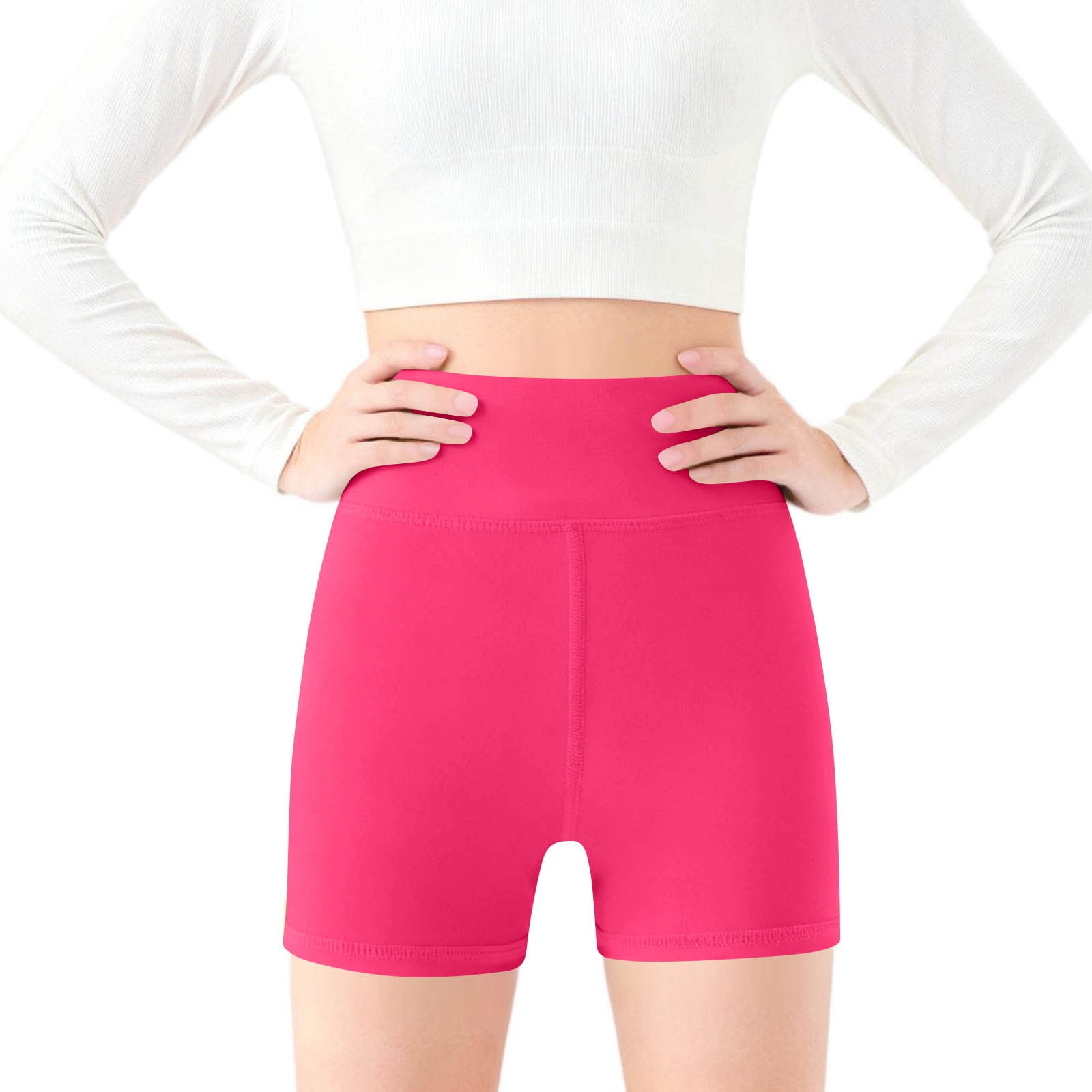 Cethrio Girls Bike Shorts Size 10-12, Casual Stretch High-waisted ...