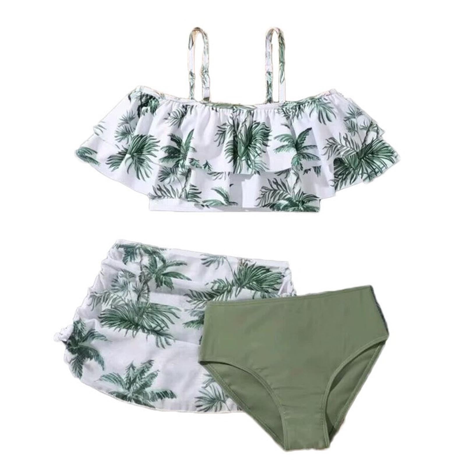 Cethrio Girls Bikini Swimsuits, 3 Piece Summer Cute Swimsuit Tops and ...