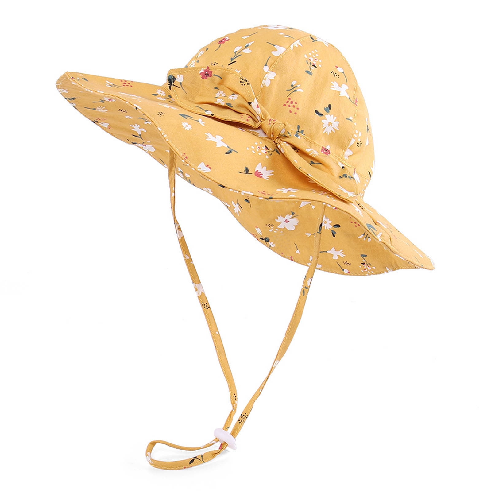 Cethrio Girls Bucket Hats, Summer Cotton Printed Wide Brim Sun Hats ...