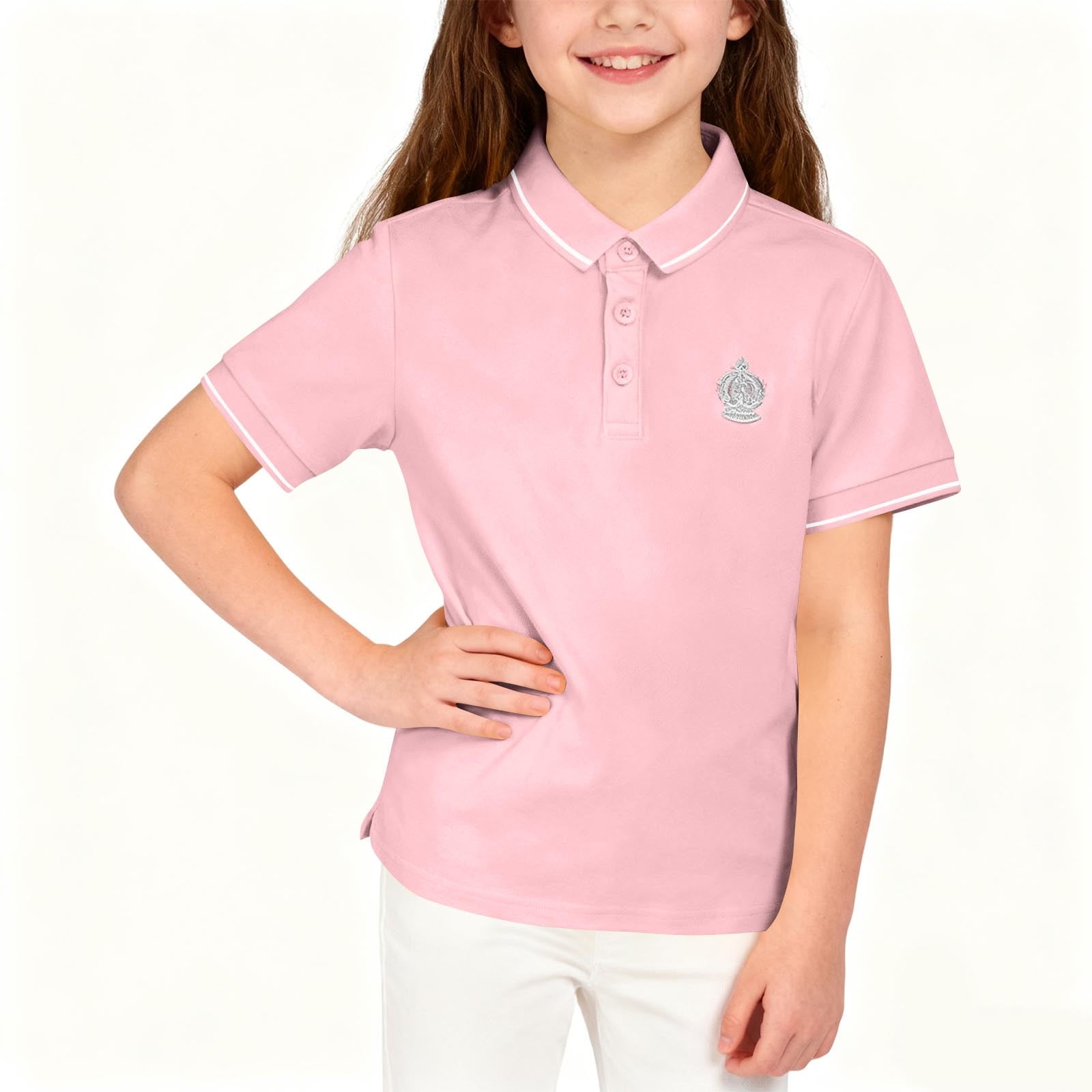 Cethrio Girls Casual Polo Shirts, Summer Collared Cotton School Uniform ...