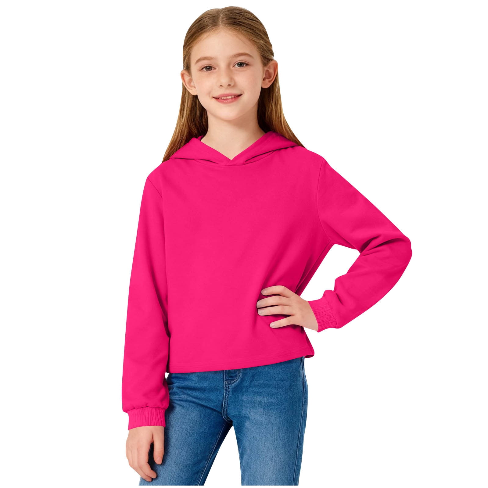 Cethrio Girls Cotton Hoodies, Casual Pullover Long Sleeve Lightweight ...
