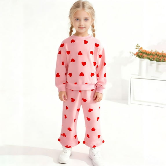 Cethrio Girls Cotton Outfit Sets, Spring 2 Piece Long Sleeve Tops and ...