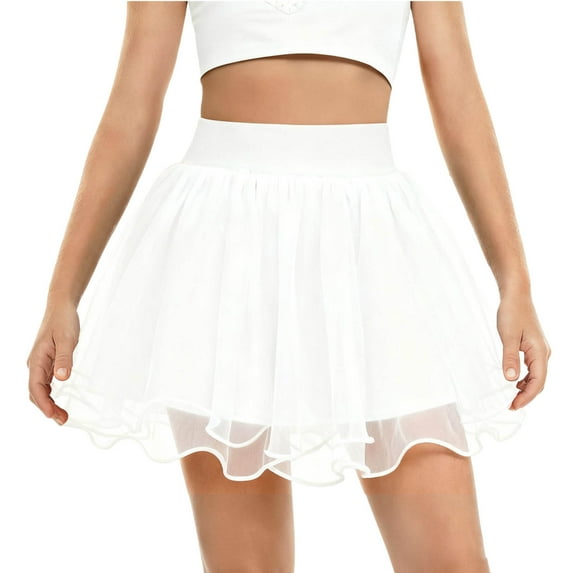 Cethrio Girls Dance Skirts, Summer Party Elastic Waist A-line Mini ...