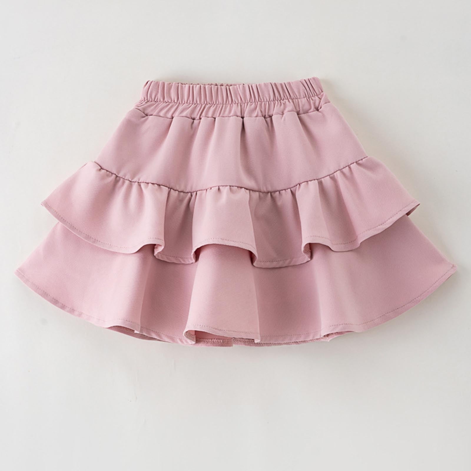 Cethrio Girls Dancing Skirts, Ruffled A-line Elastic Waist School ...