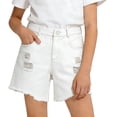 Cethrio Girls Denim Shorts with Pockets, Summer Ripped Relaxed Fit ...