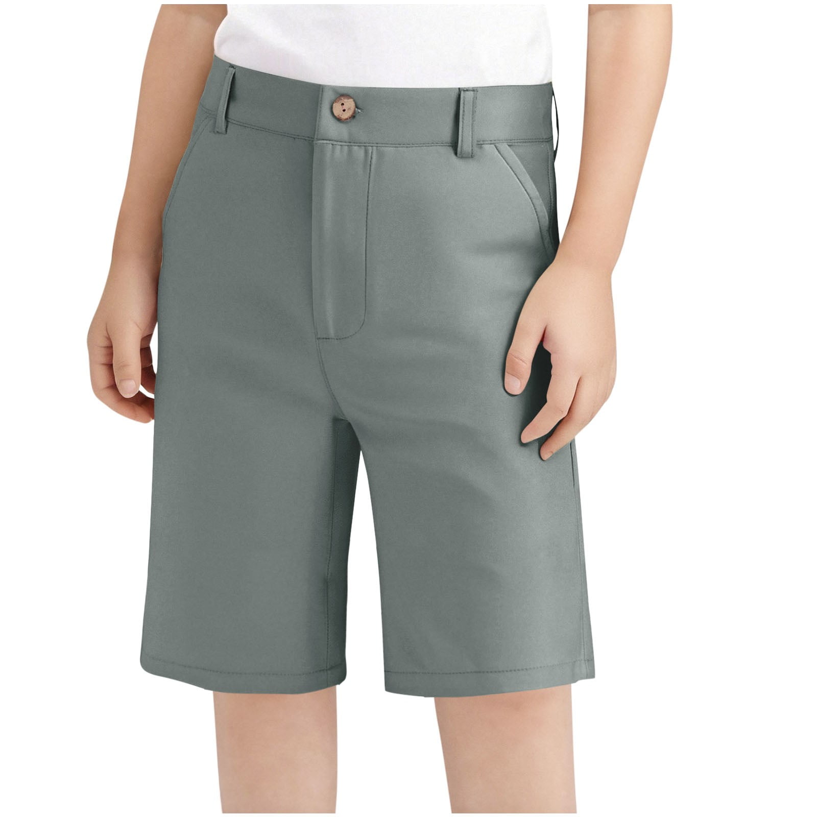Cethrio Girls Dress Shorts, Buttons Knee Length Casual Summer School ...