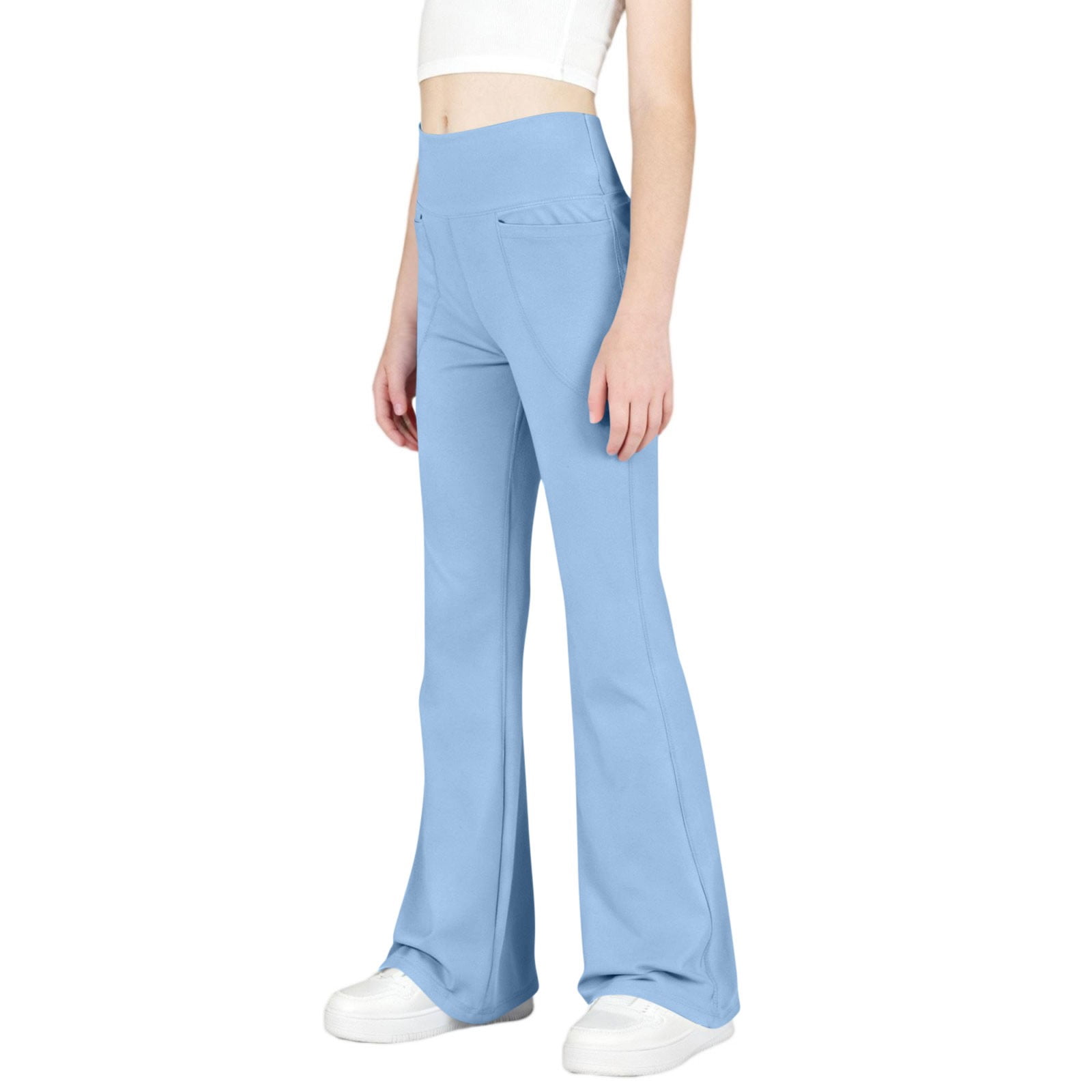 Cethrio Girls Flare Pants, Yoga High-waisted Stretchy Casual Dancing ...
