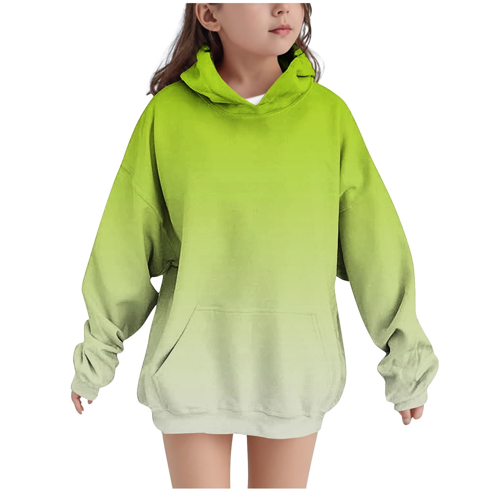 Cethrio Girls Hoodies, Pullover Loose Fit Thermal Gradient Print Girls ...