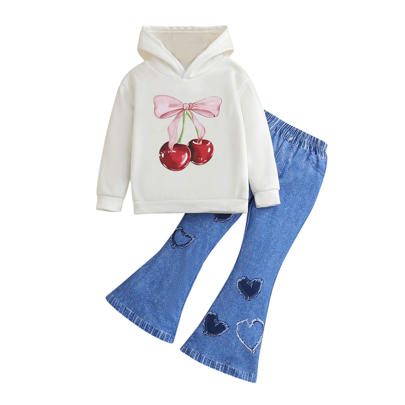 Cethrio Girls Outfit Sets, Long Sleeve Casual 2 PC Hoodies with Jeans ...