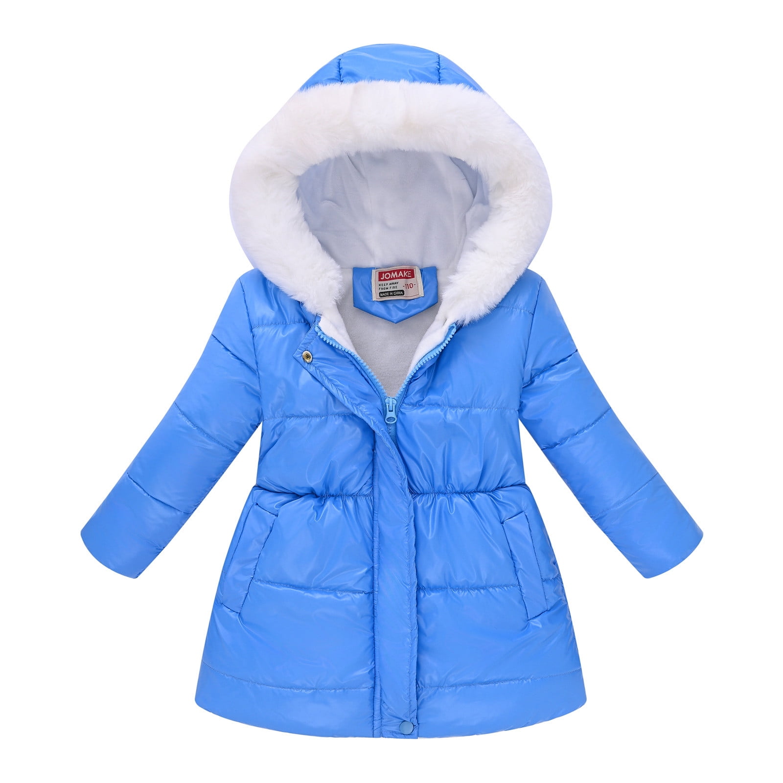 Cethrio Girls Puffer Jacket, Mid-length Warm Zip up Hooded Winter Coat ...