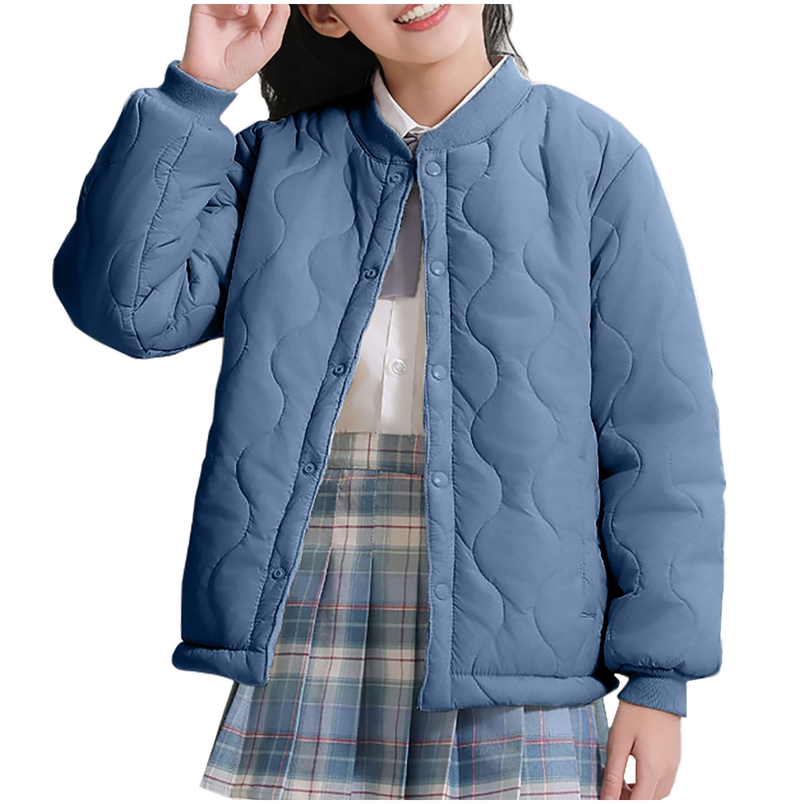 Cethrio Girls Puffer Jackets, Casual Solid Color Thermal Stand-up ...