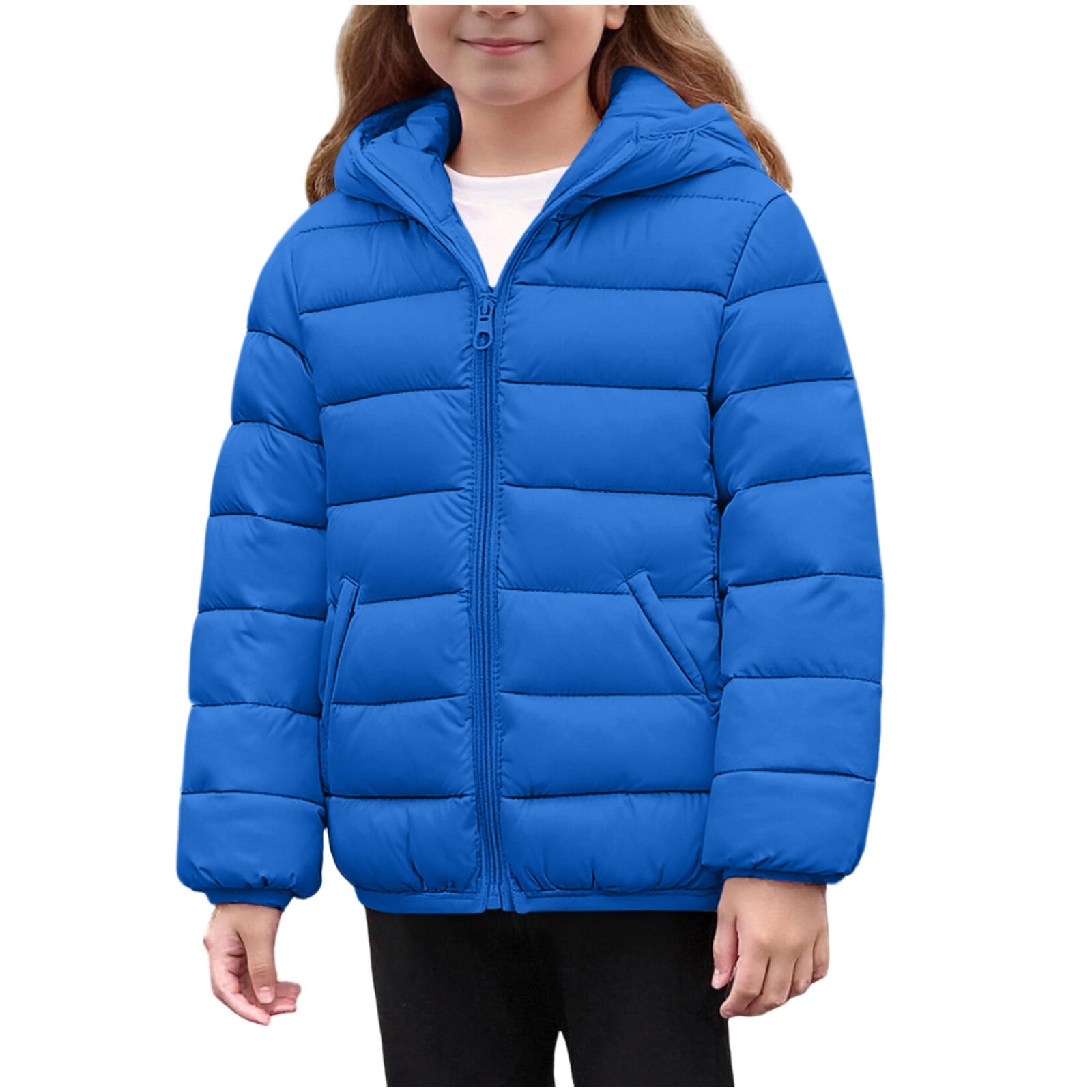 Cethrio Girls Puffer Jackets, Full Zip Thermal Long Sleeve Lightweight ...
