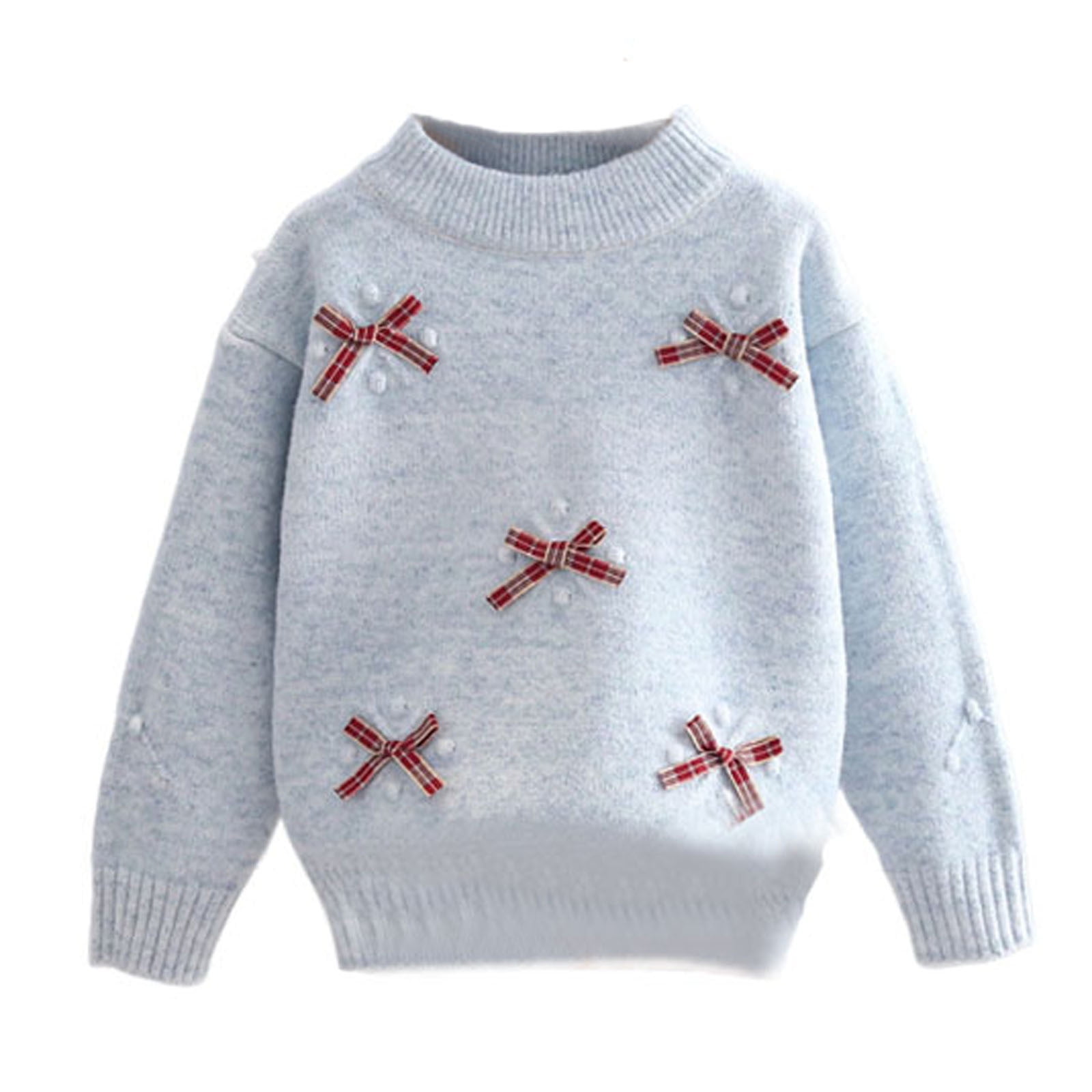 Cethrio Girls Pullover Sweaters, Knitted Thermal Stretch Crewneck ...