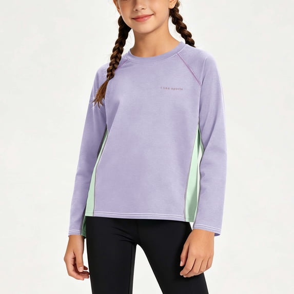 Cethrio Girls Rash Guard Shirts, Quick Dry Long Sleeve UPF 50+ Summer ...