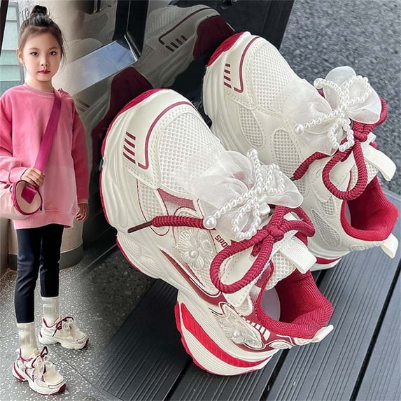 Cethrio Girls Sneakers, Casual Non-slip Breathable Sports Girls' Shoes ...