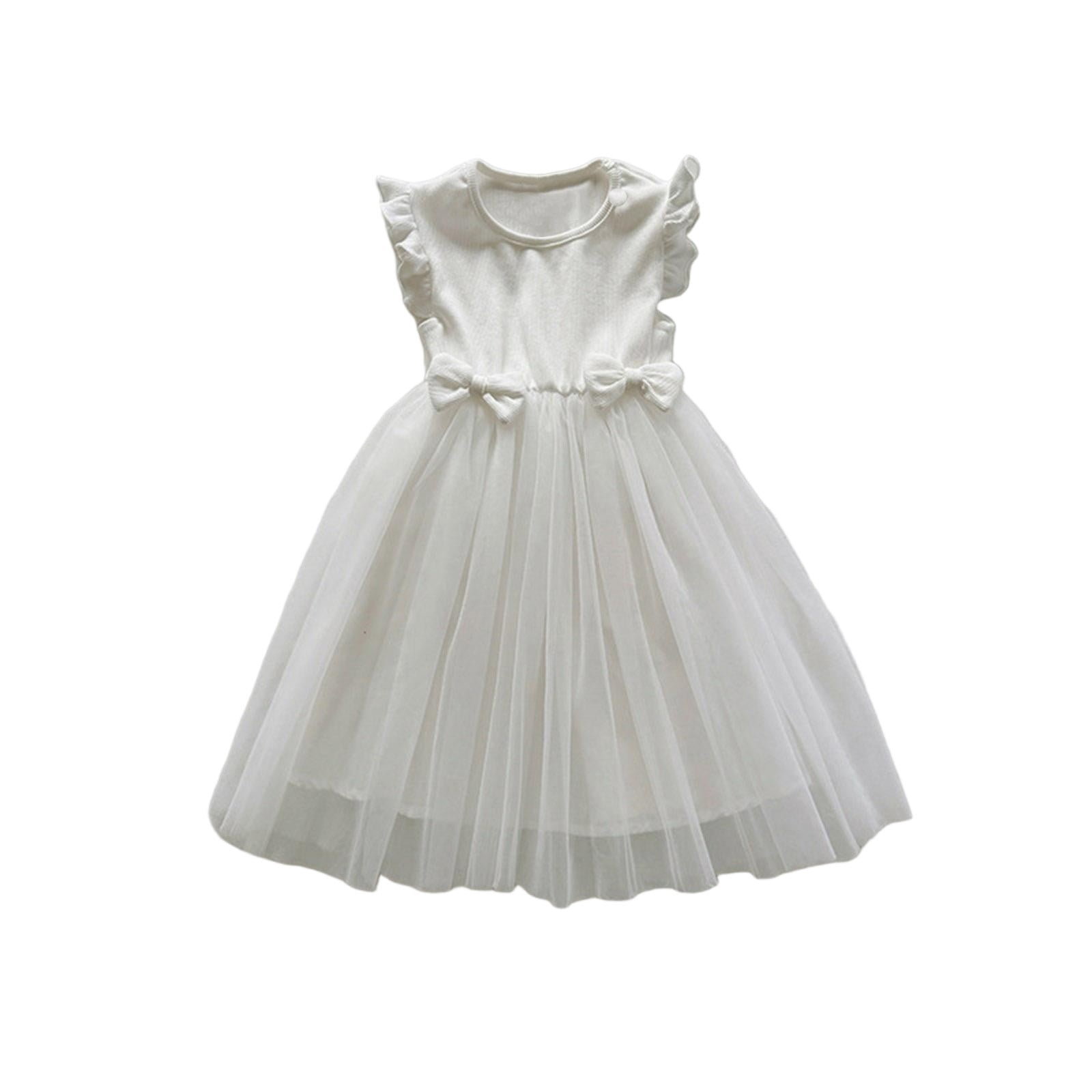 Cethrio Girls Summer Dresses, Mesh Princess Flutter Sleeve Casual Party ...