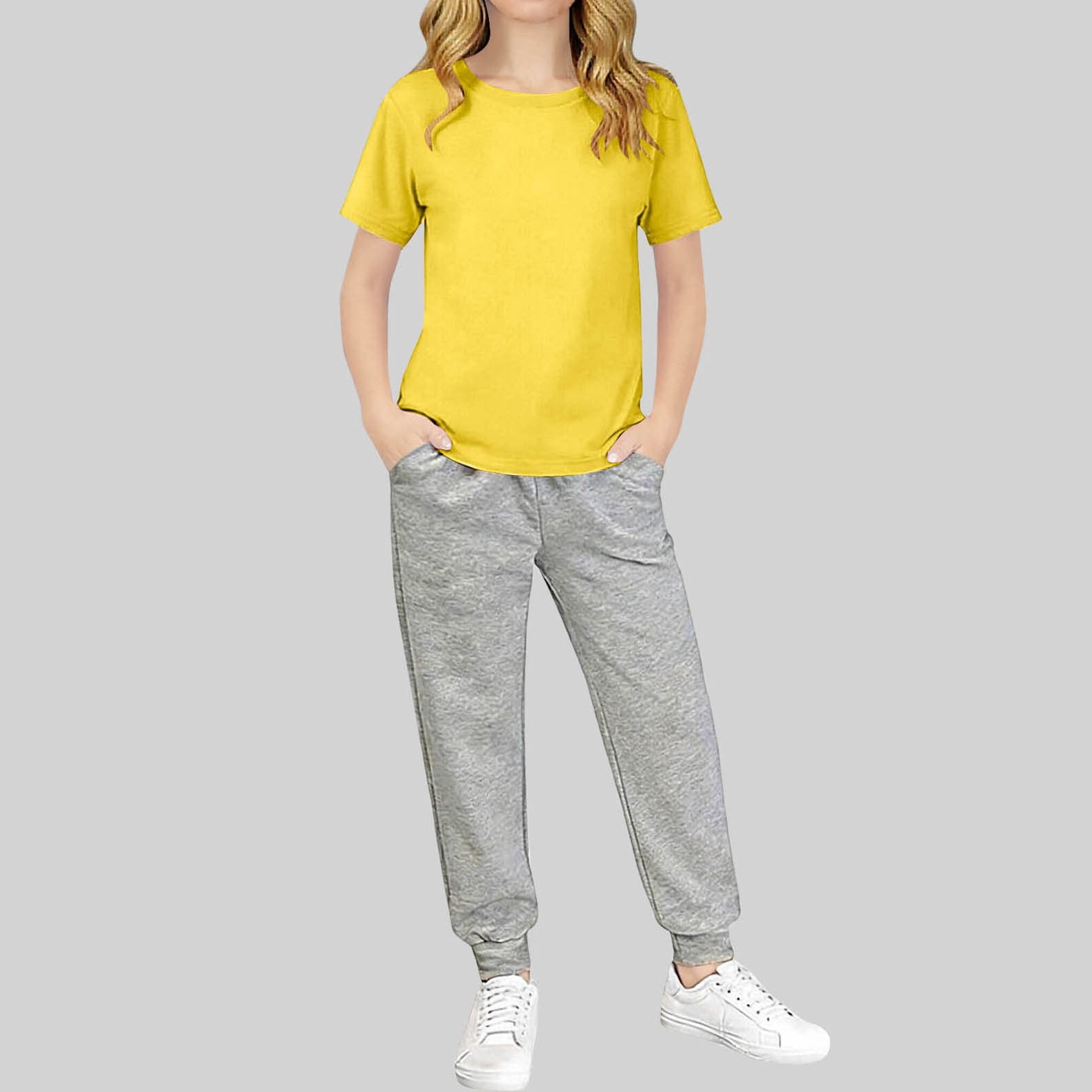 Cethrio Girls Summer Outfit Sets, Athletic Short Sleeve Two Piece T ...