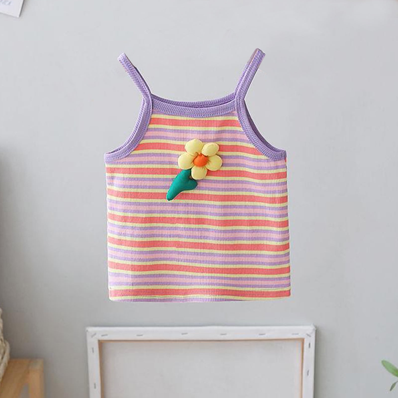 Cethrio Girls Tank Tops, Soft Sleeveless Cotton Off-the-Shoulder Summer ...