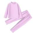 Cethrio Girls Thermal Pajama Sets, Long Sleeve Comfy 2 PC Winter Girls ...