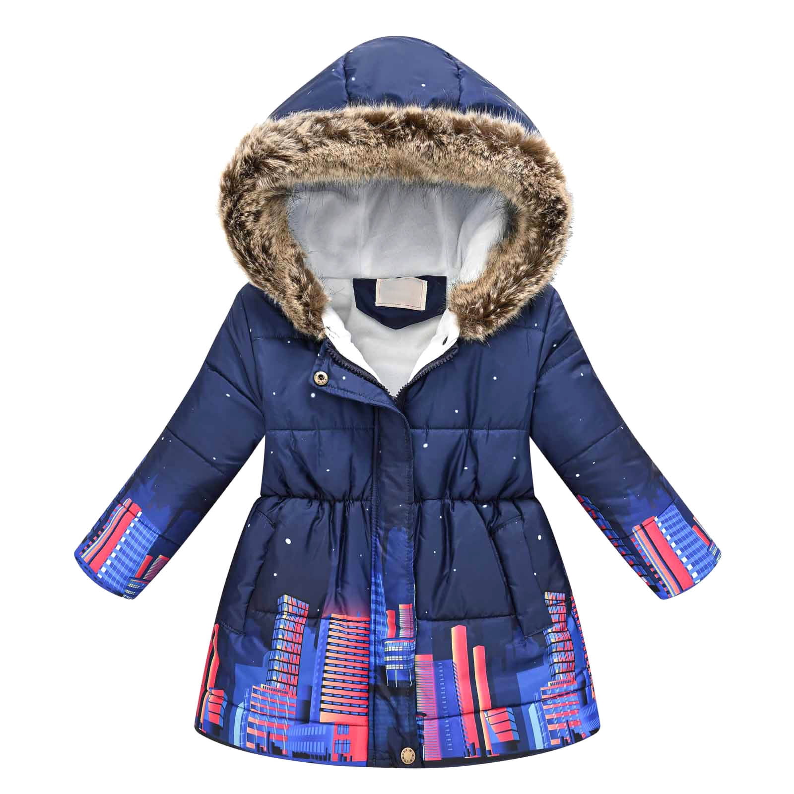Wavsuf Jackets for Children Printed Zipper Winter Boys and Girls with ...