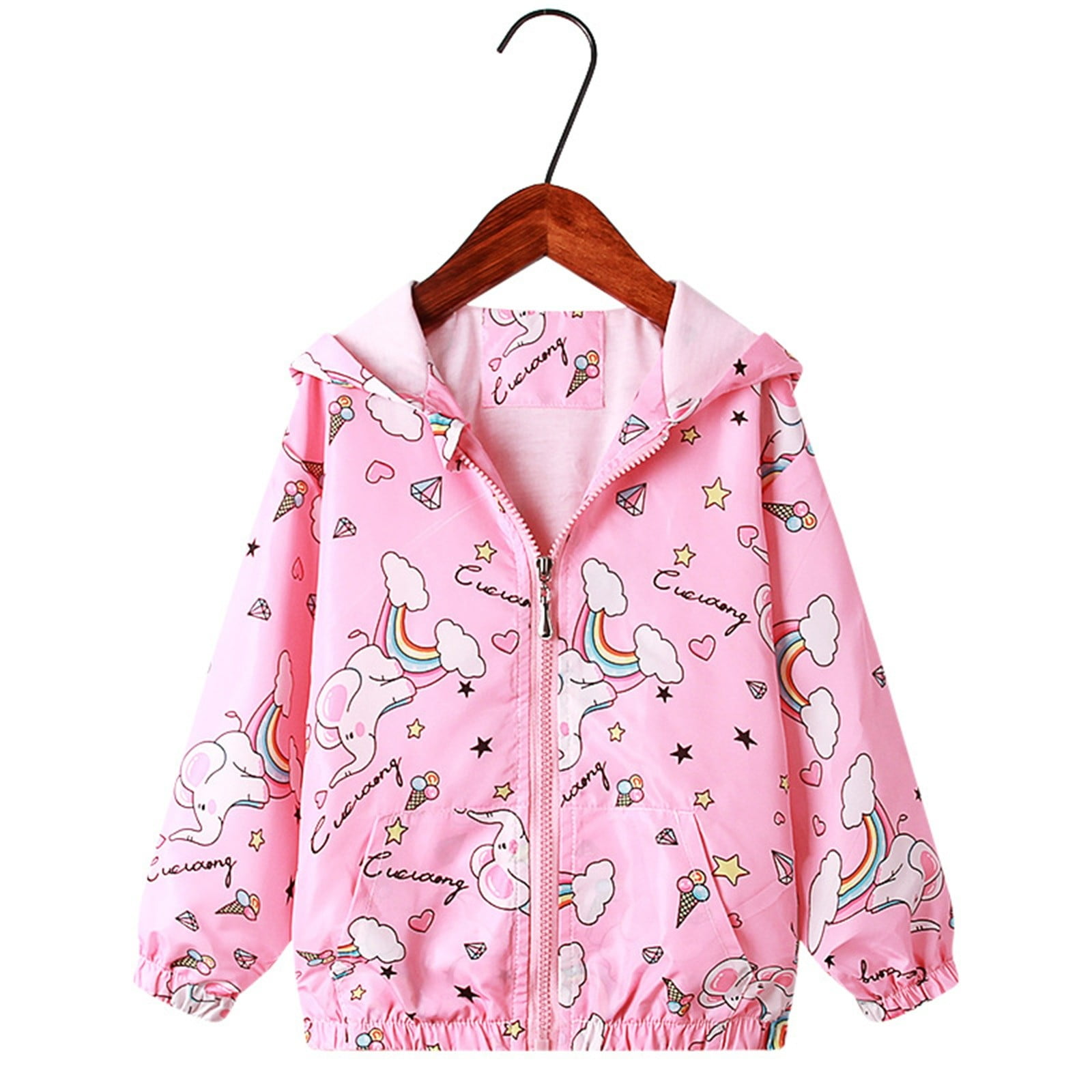 Cethrio Jackets for Girl, Zipper Lightweight Windbreaker Long Sleeve ...