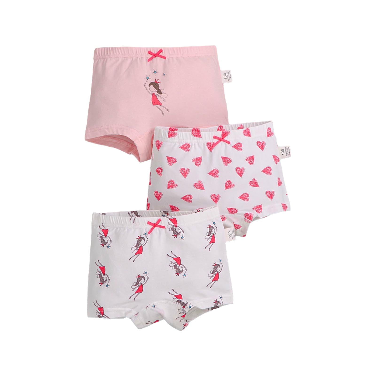 Cethrio Kids Girls Boxer Briefs, Breathable 3 Pack Printed Cotton Girls ...