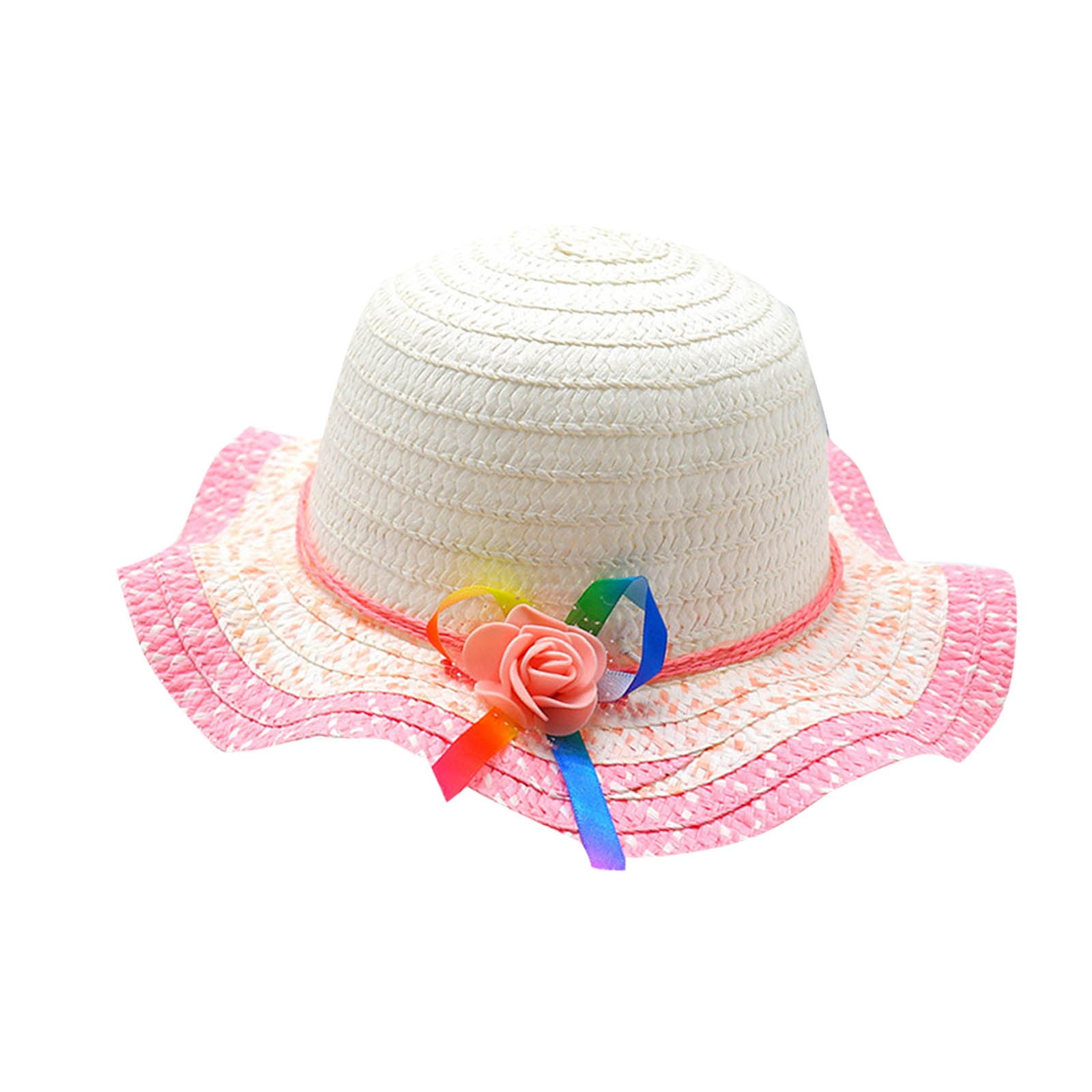 Cethrio Kids Girls Fedora Hats, Breathable Summer Wide Brim Straw Hats ...