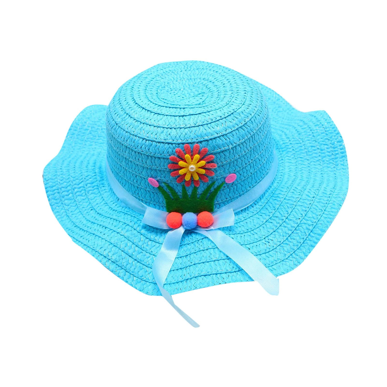 Cethrio Kids Girls Fedora Hats, Summer 2025 Wide Brim Straw Hats Sun ...