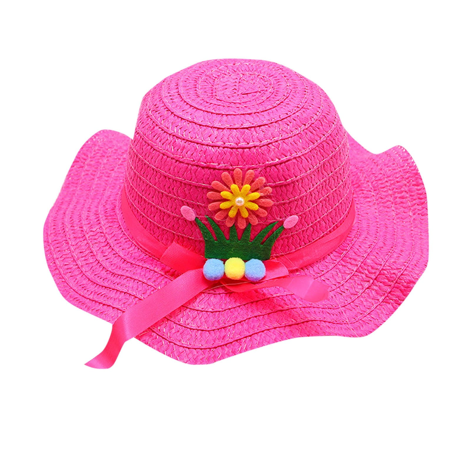 Cethrio Kids Girls Fedora Hats, Summer 2025 Wide Brim Straw Hats Sun ...