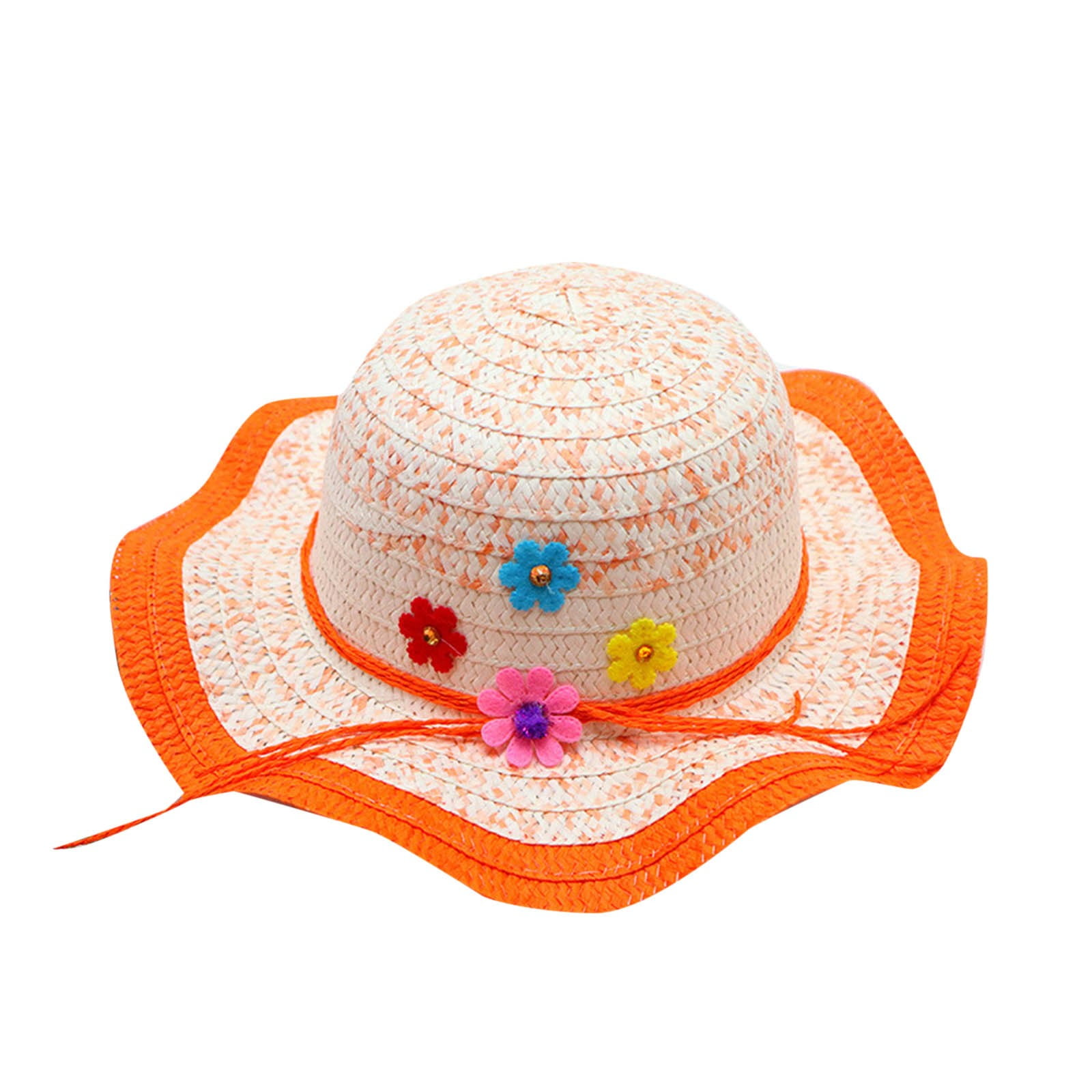 Cethrio Kids Girls Fedora Hats, Summer Wide Brim Outdoor Straw Hats Sun ...